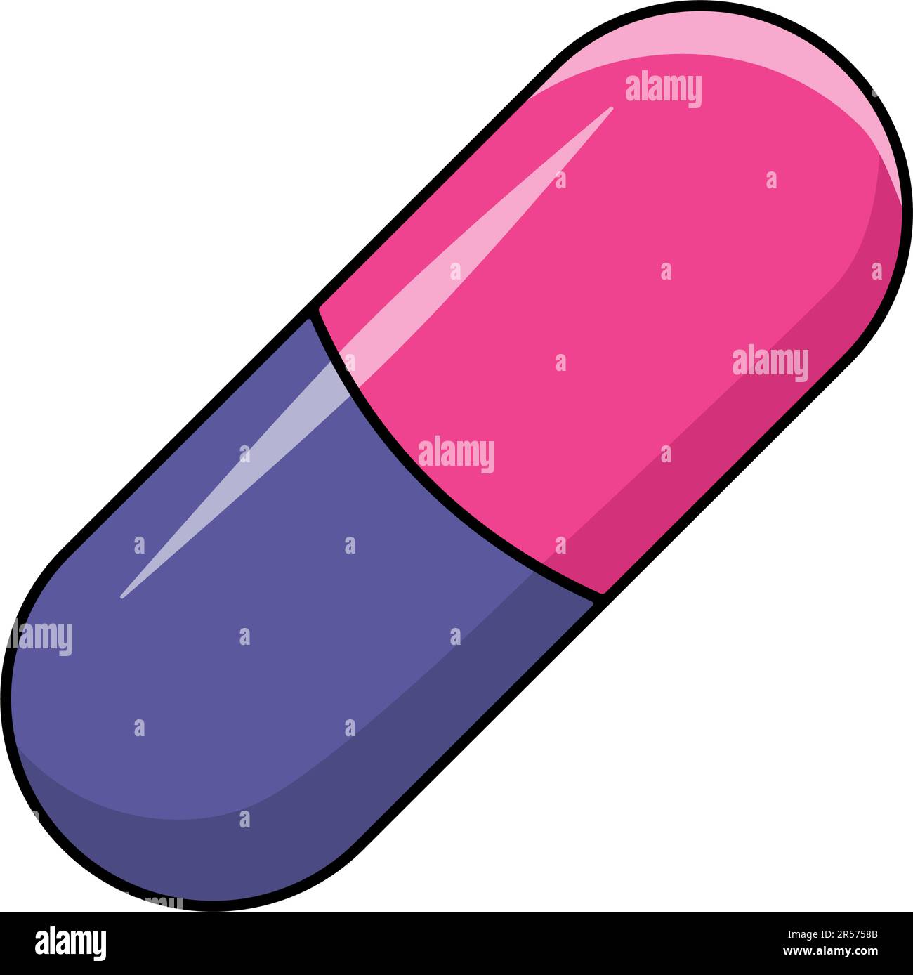 Colorful pill. Cartoon. Vector illustration Stock Vector Image & Art ...
