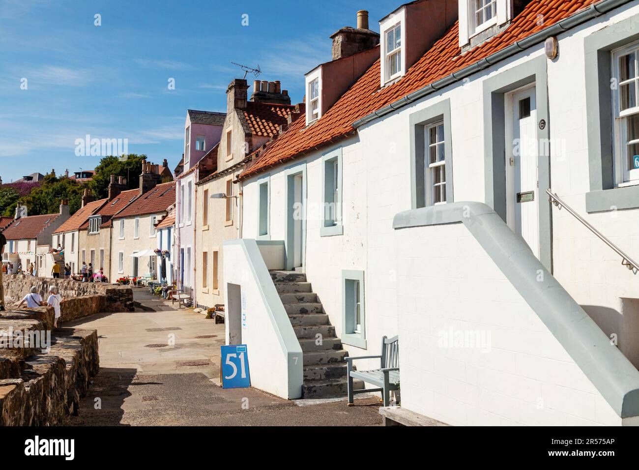 The old seafront houses in the village of Pittenweem Fife Stock Photo ...