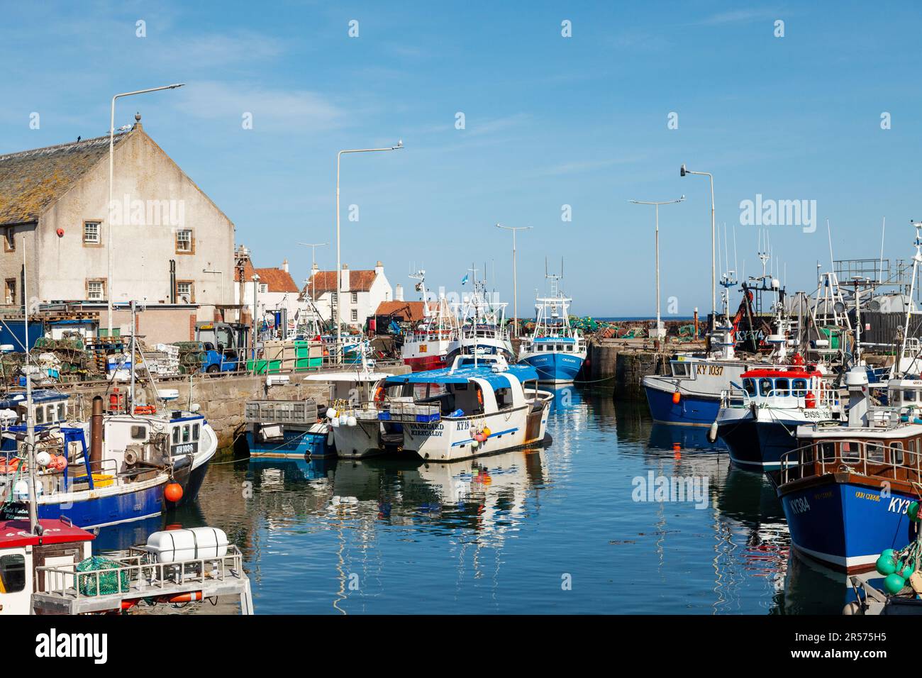 Fishing boats in the harbour of Pittenweem, Fife, Scotland Stock Photo ...
