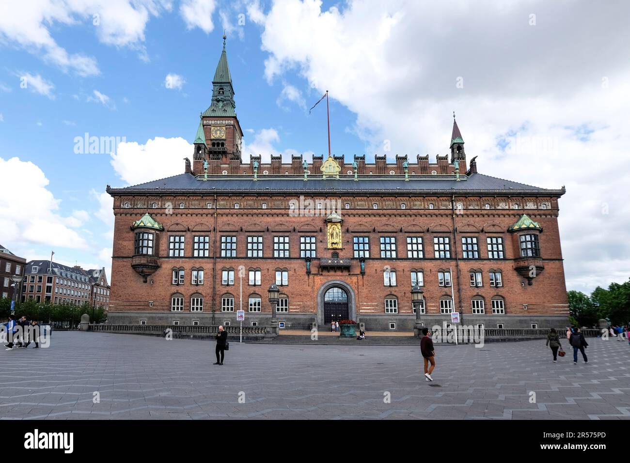 Denmark. Copenhagen. Stroget. Pedestrian street. City hall Stock Photo ...