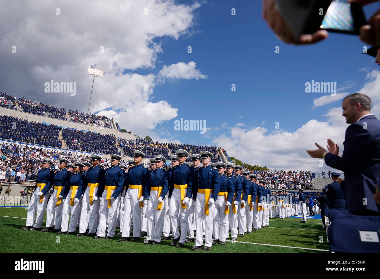 Cadets walk into position during the 2023 United States Air Force ...