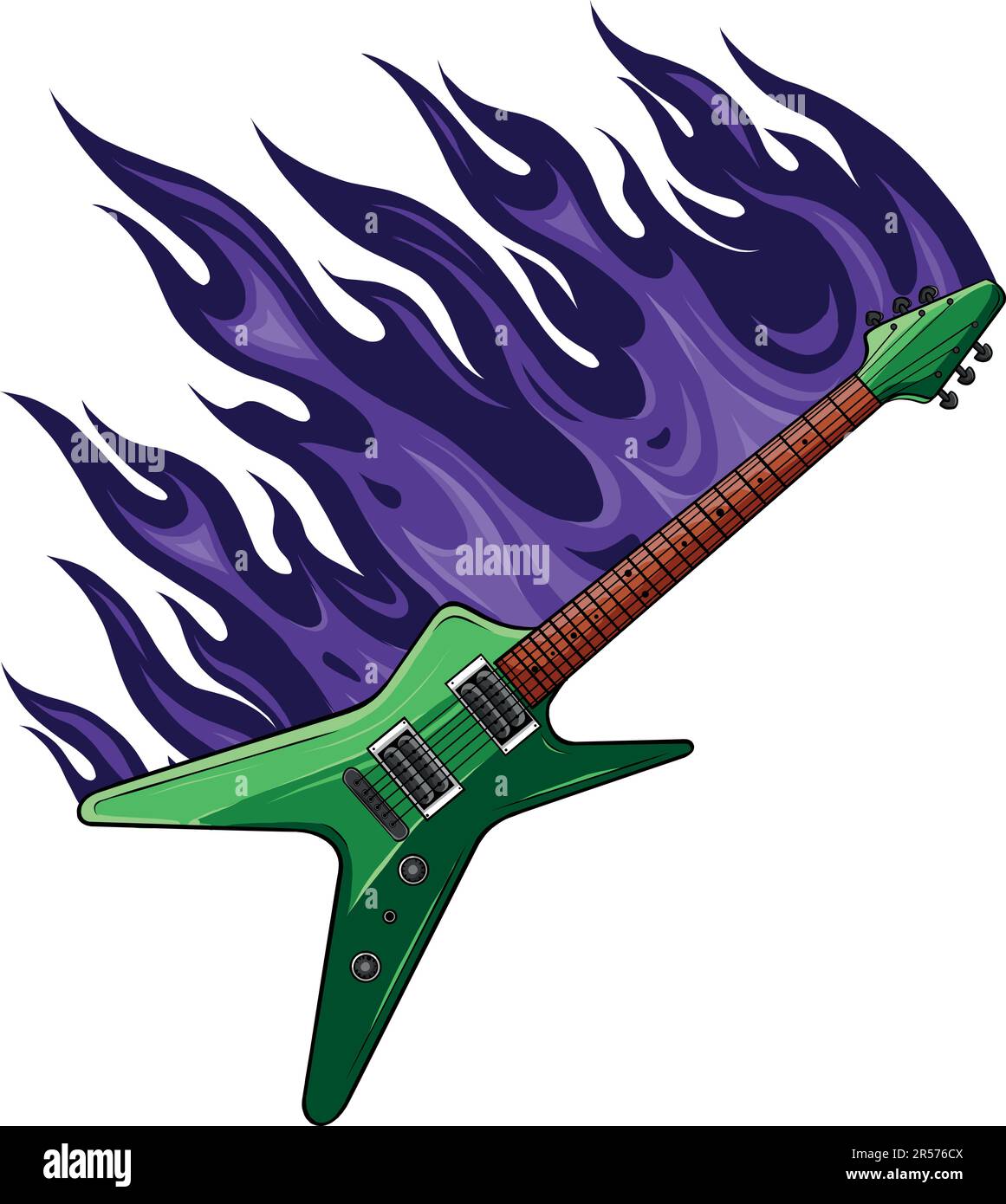 illustration of Burning electric guitar Stock Vector Image & Art - Alamy