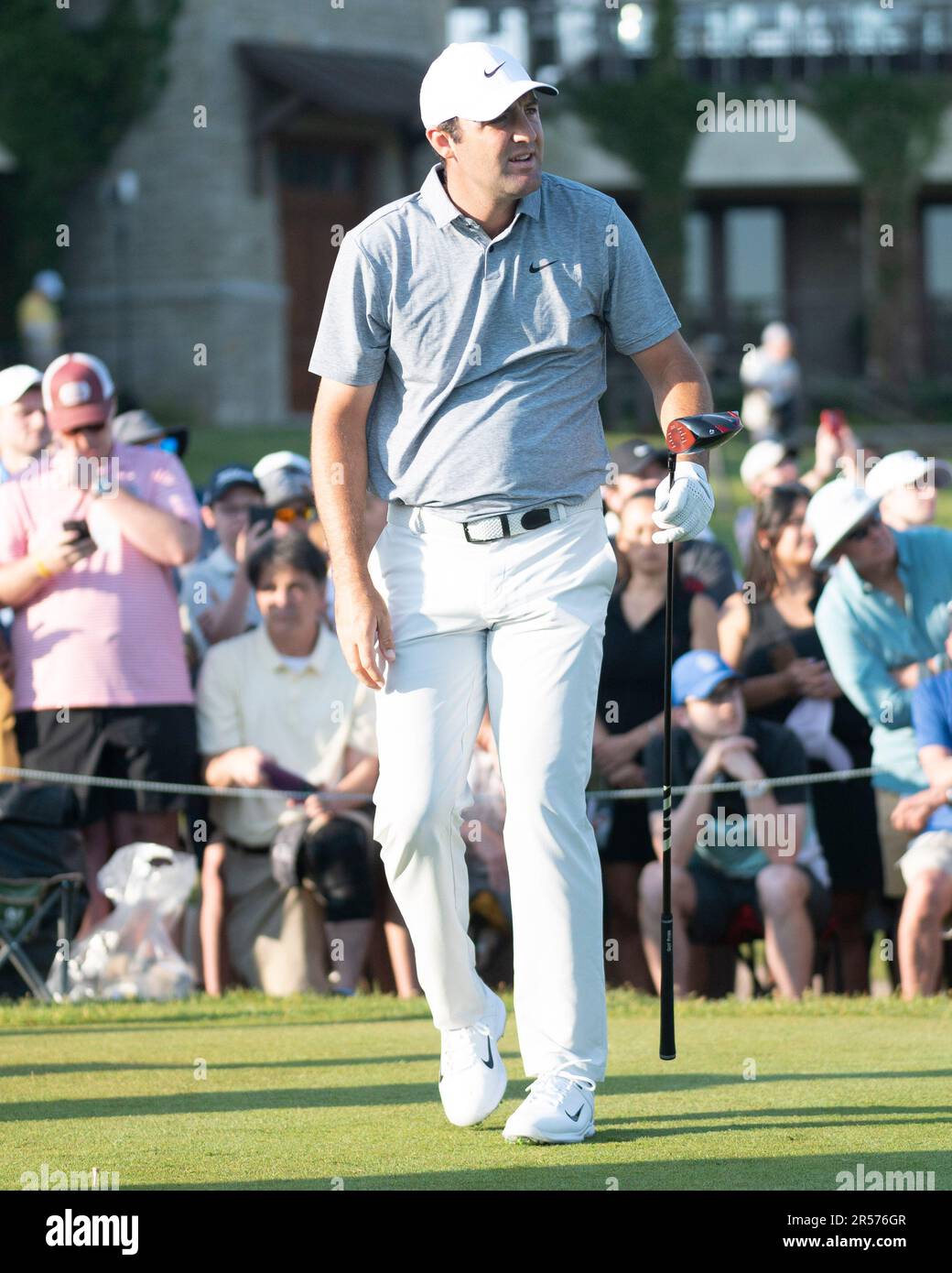 Dublin, Ohio, USA. 1st June, 2023. Scottie Scheffler (USA) drives off ...