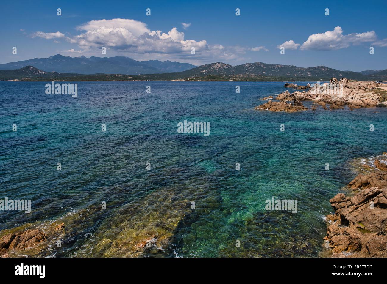 View of the Tonnara beach in Corse Stock Photo - Alamy
