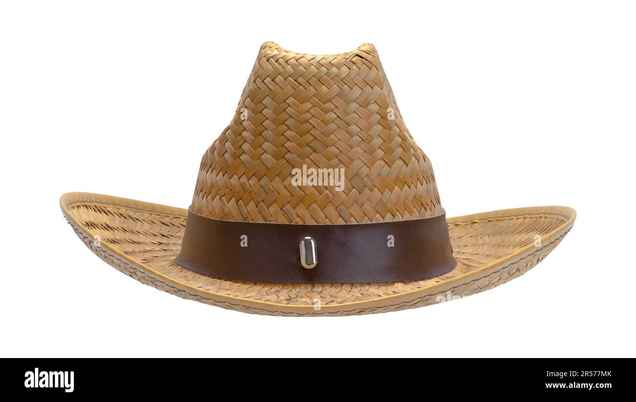 Cowboy Hat Front Cut Out on White Stock Photo - Alamy