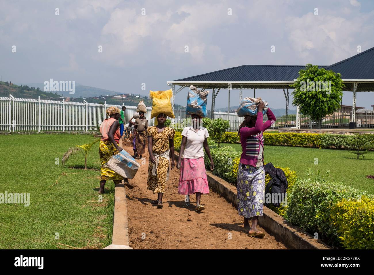 Rwanda. Murambi Genocide Memorial. workers Stock Photo - Alamy