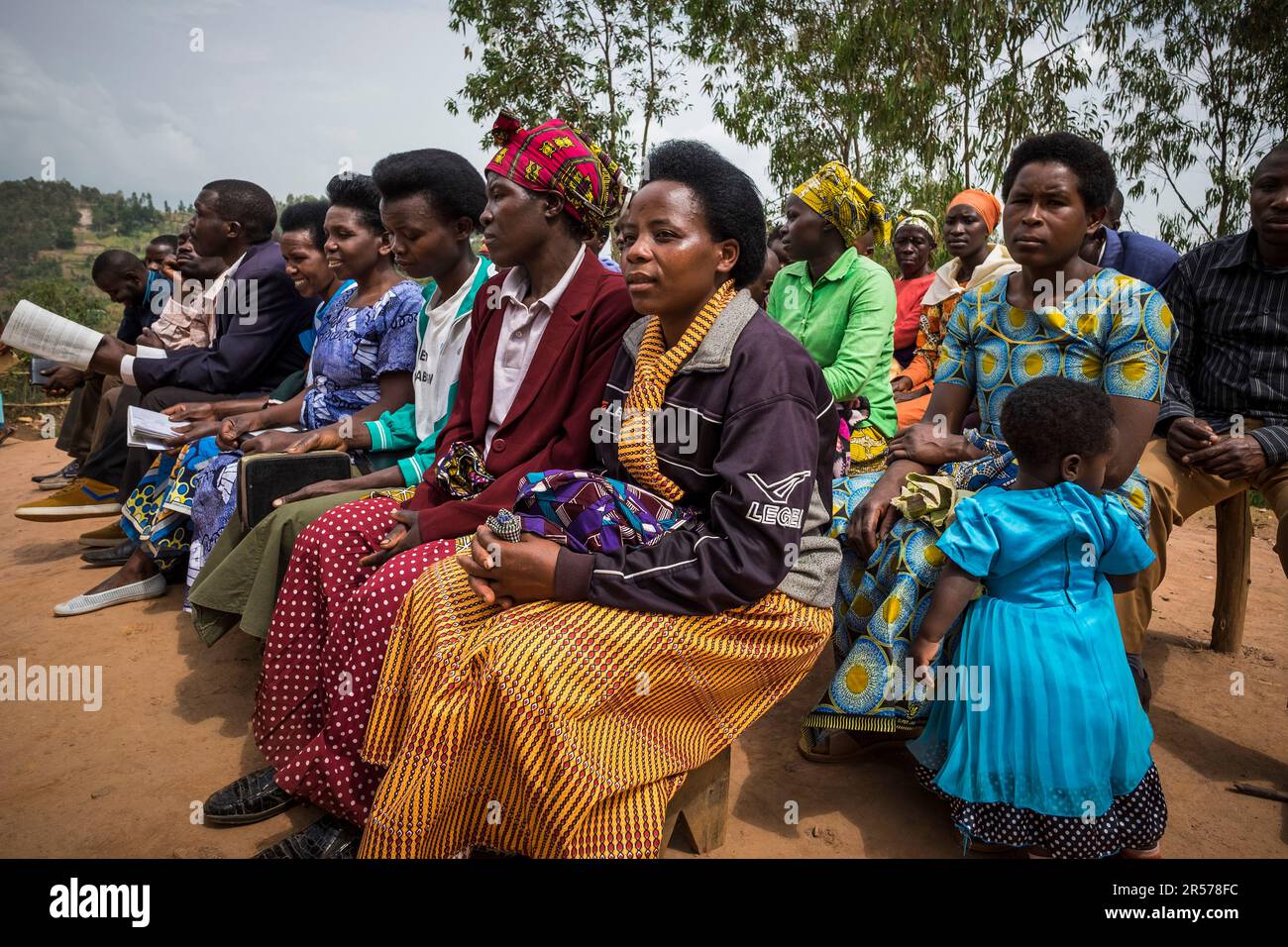 Rwanda. Burera lake. surrounding of Kidaho. Catholic religion ceremony ...