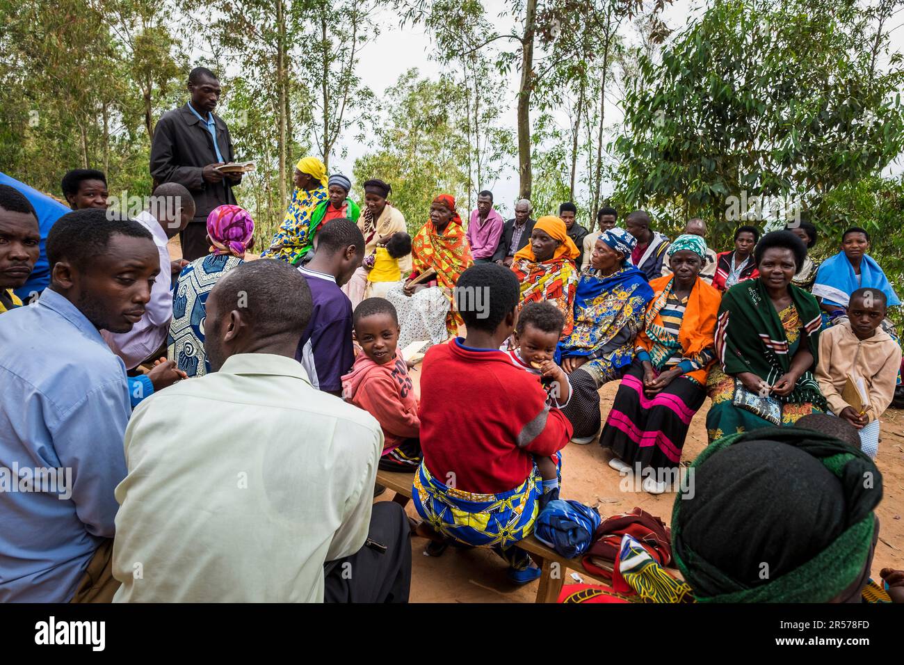 Rwanda. Burera lake. surrounding of Kidaho. Catholic religion ceremony ...