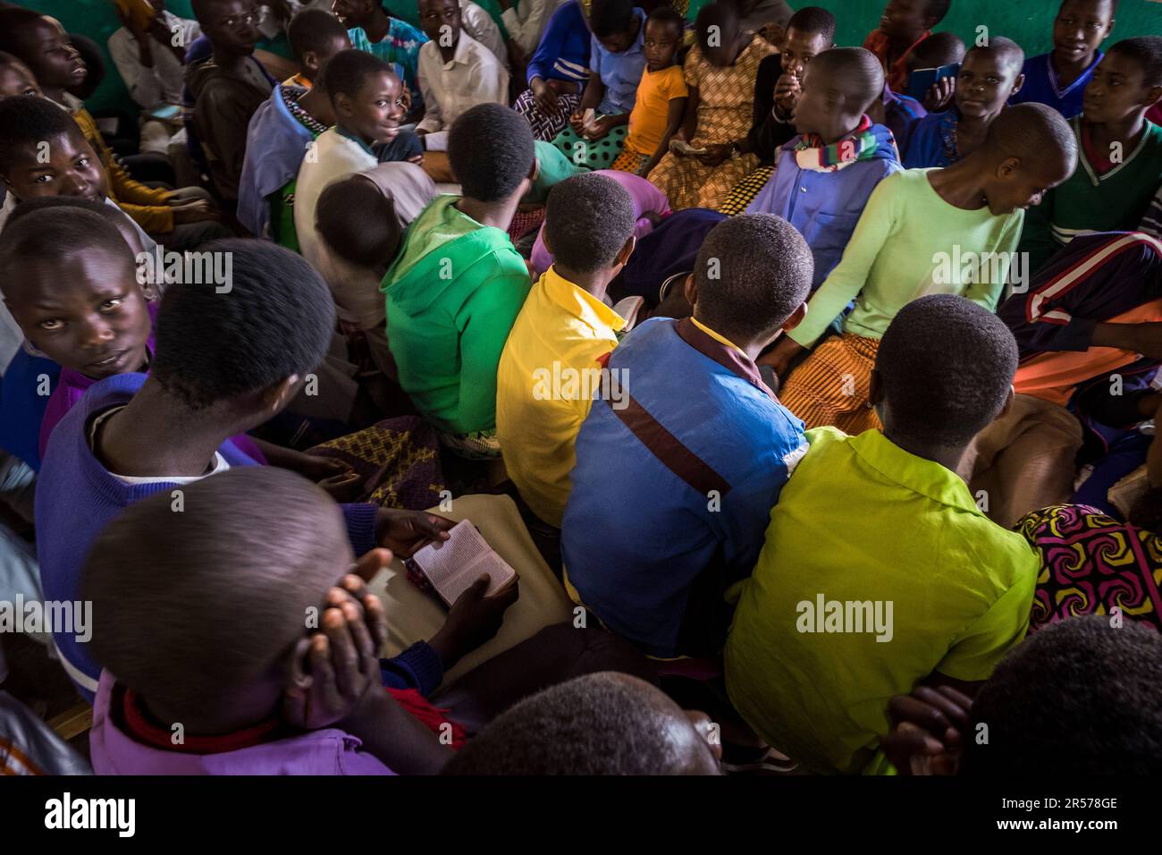 Rwanda. Burera lake. surrounding of Kidaho. Catholic religion ceremony ...