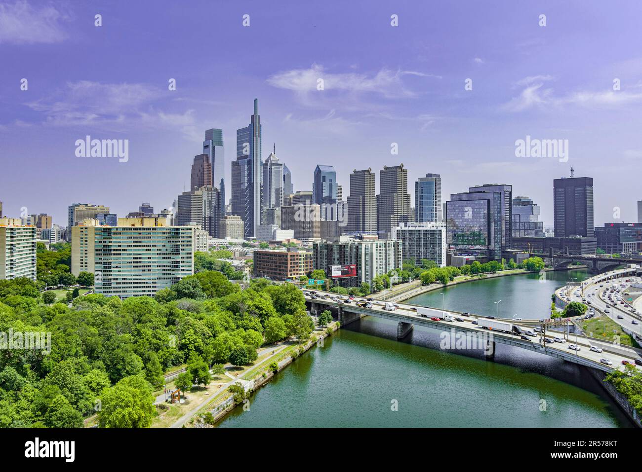 Aerial view of Philadelphia Pennsylvania USA skyline Stock Photo - Alamy