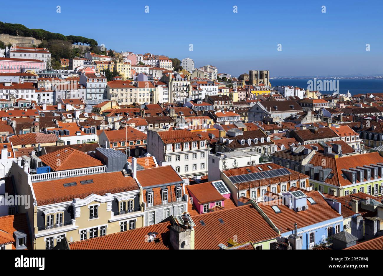Aerial view downtown lisbon hi-res stock photography and images - Alamy