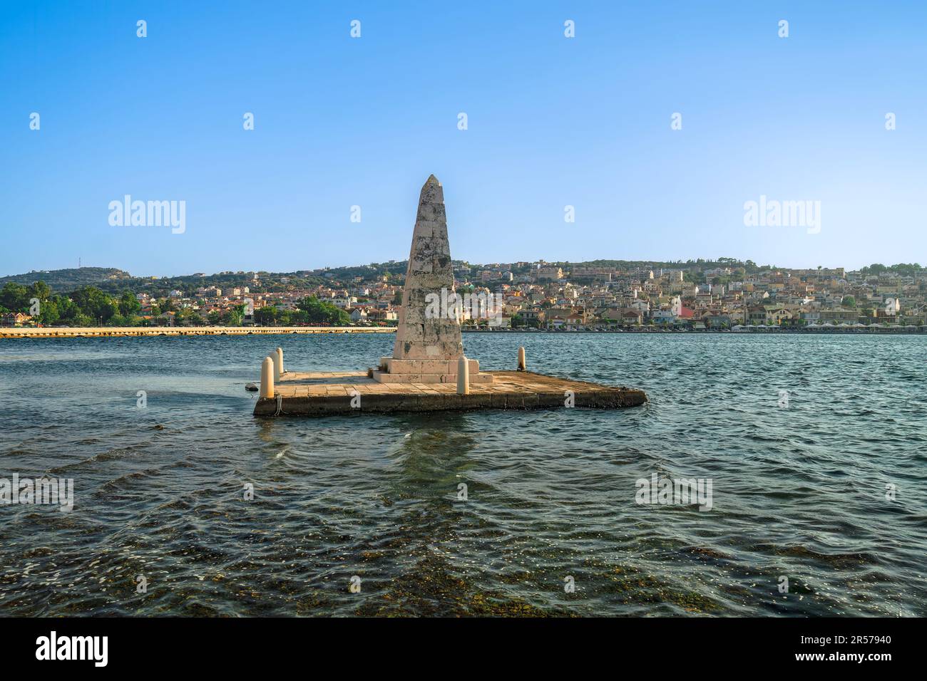 1813 stone-built water-surrounded obelisk next to De Bosset Bridge with ...