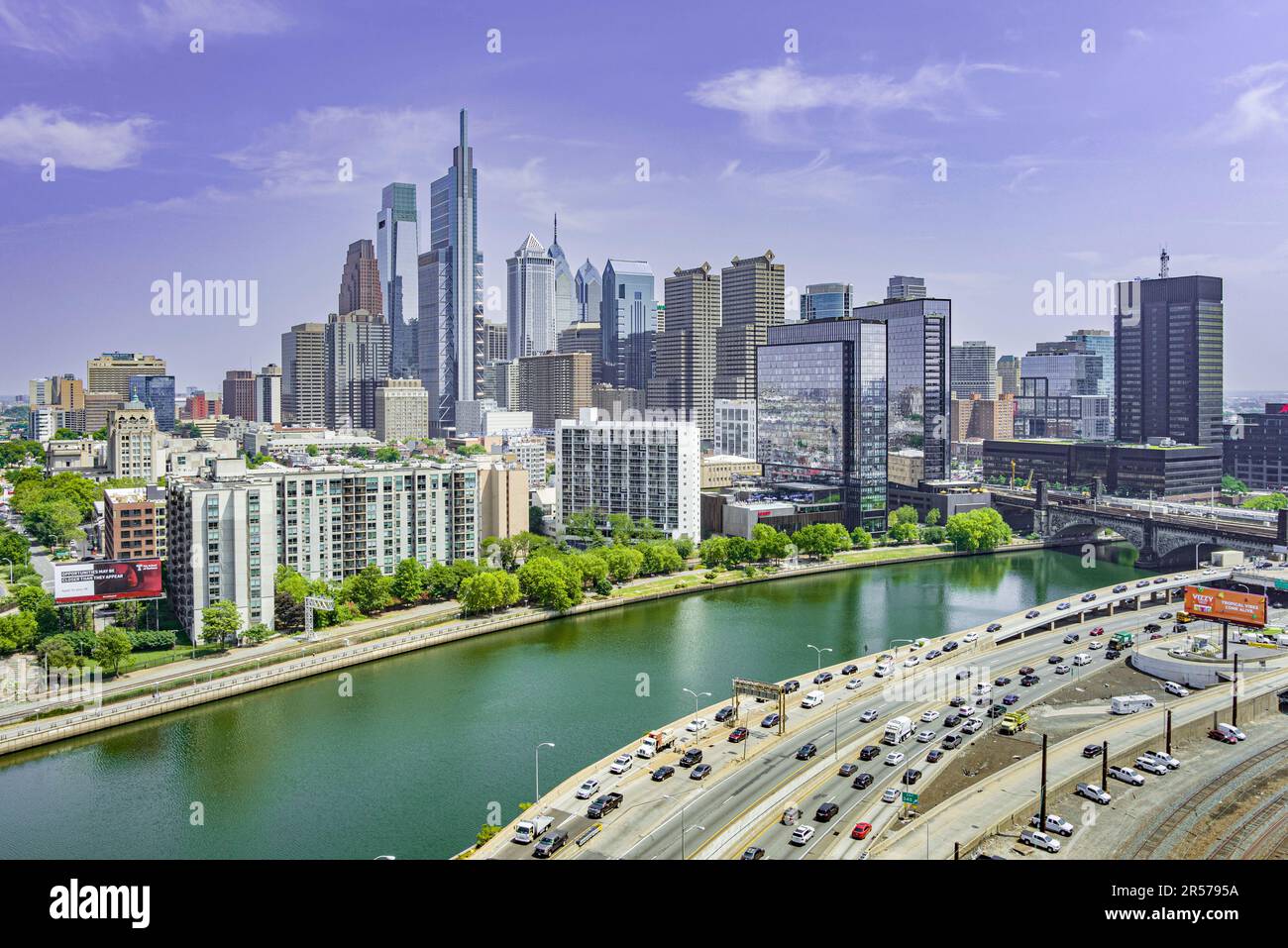 Aerial view of Philadelphia Pennsylvania USA skyline Stock Photo - Alamy