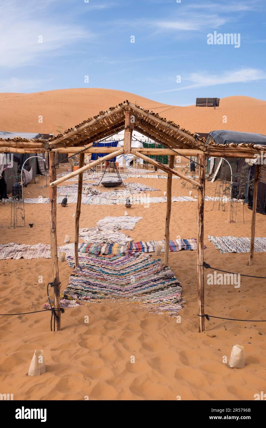 Morocco. Merzouga desert. Traditional Camping Stock Photo - Alamy