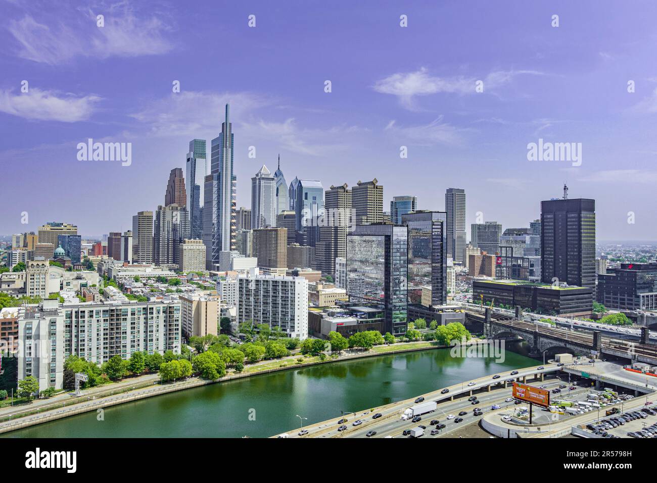 Aerial view of Philadelphia Pennsylvania USA skyline Stock Photo - Alamy