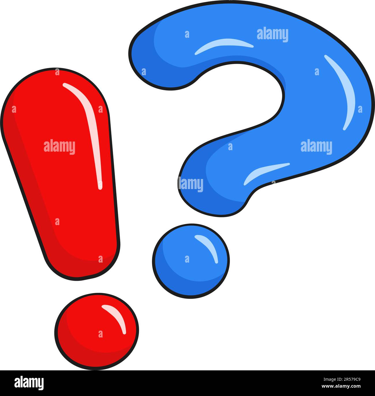 Question mark and exclamation mark. Cartoon. Vector illustration Stock ...