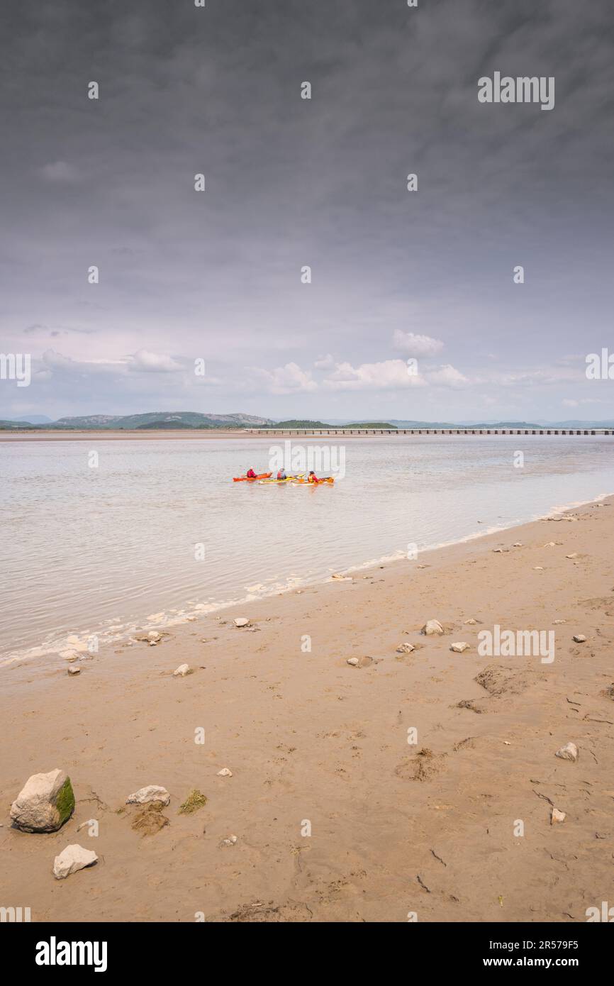 The beach at the coastal town of Arnside at low tide Stock Photo - Alamy