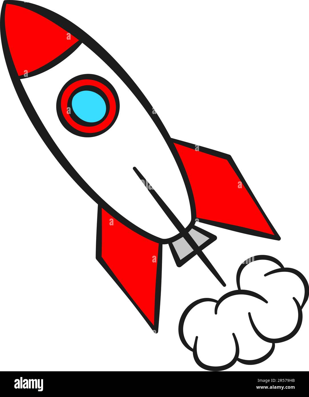 Flying colorful rocket. Cartoon. Vector illustration Stock Vector Image ...