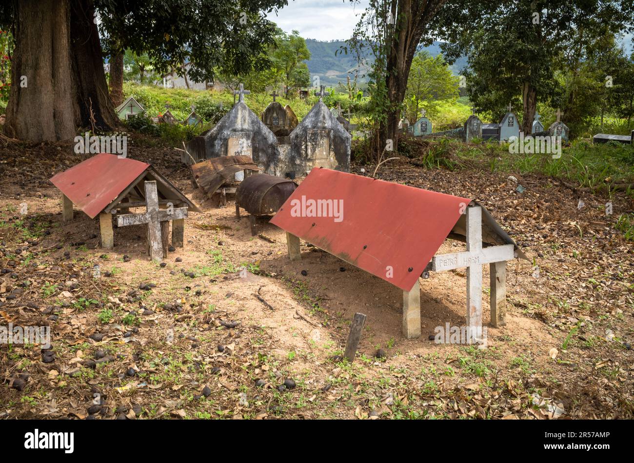 Catholic cemetary opposite Kon Xom Luh Catholic Church, Kon Ray, Kontum ...