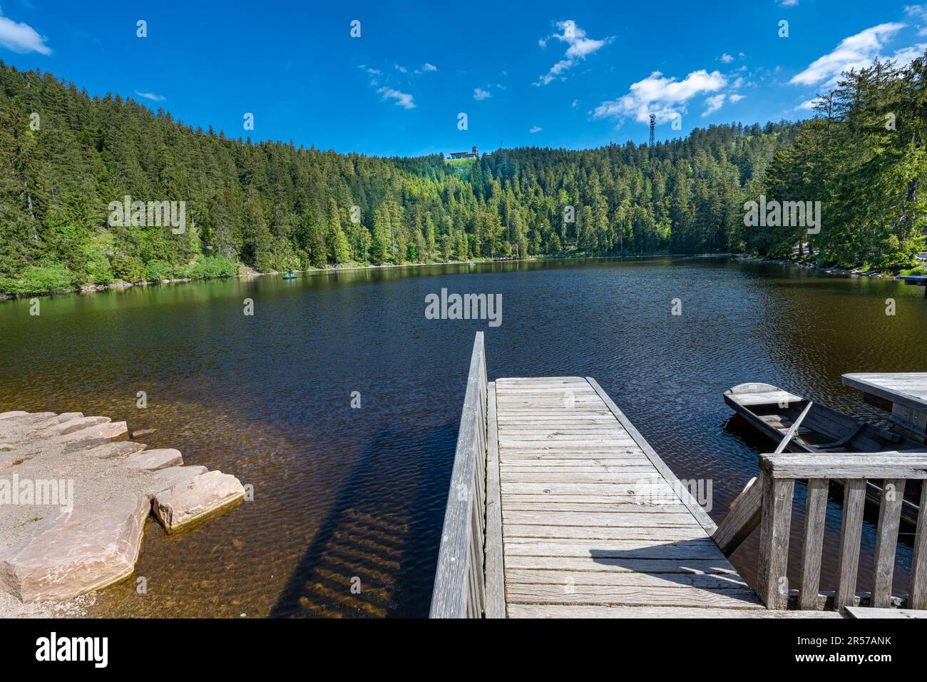 The Mummelsee in the Black Forest surrounded by mountains Baden ...