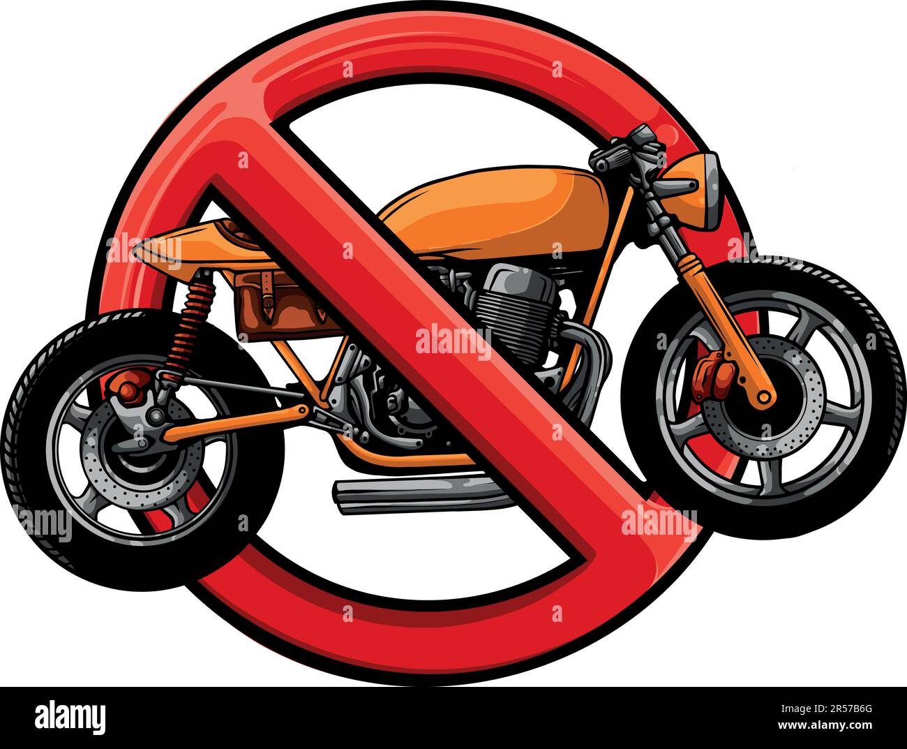 vector illustration of Motorcycle prohibition sign Stock Vector Image ...