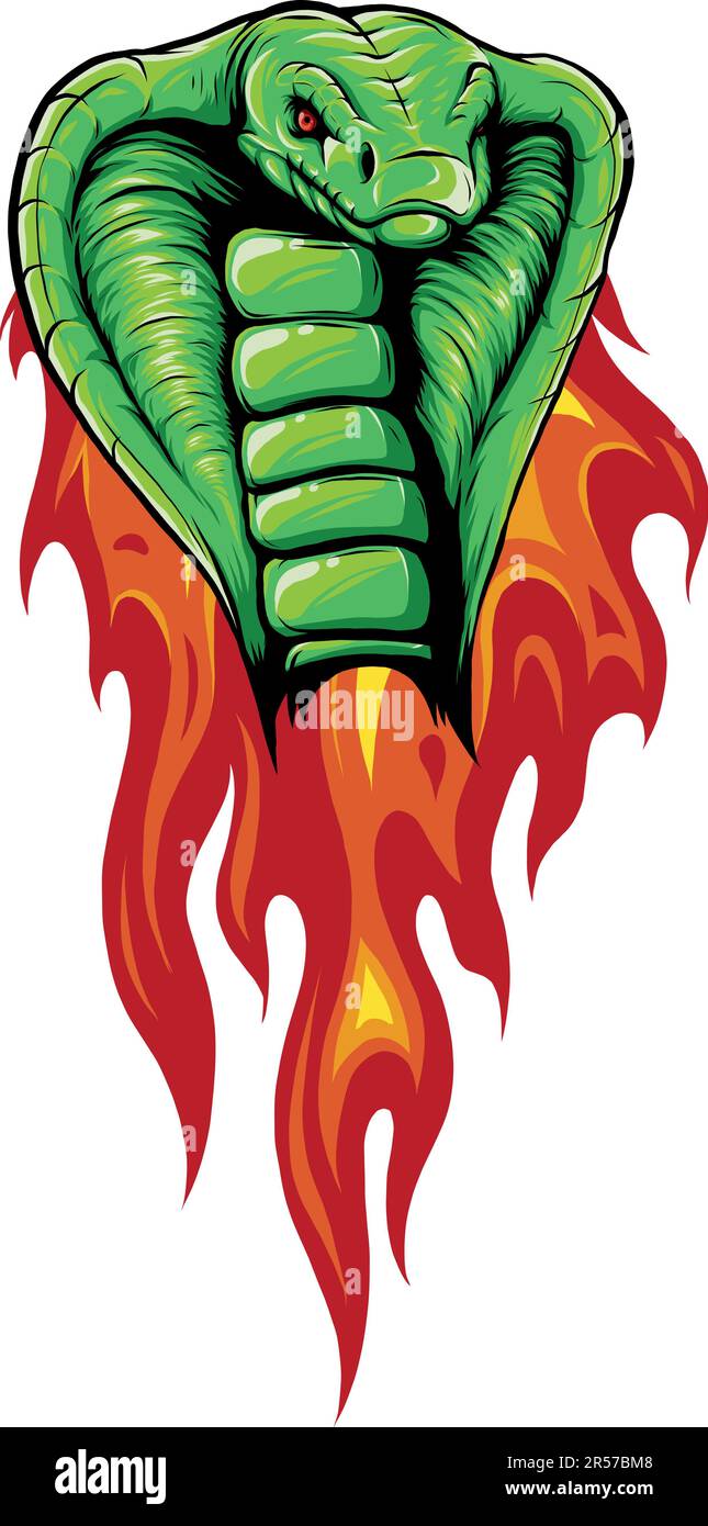 illustration of cobra head with flames Stock Vector Image & Art - Alamy