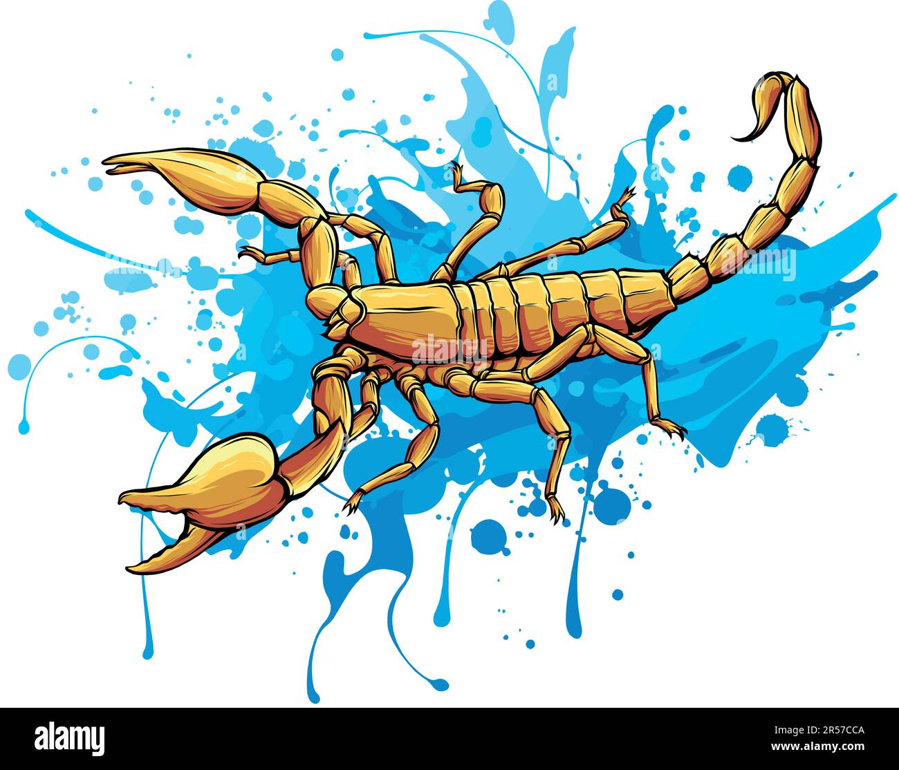 illustration of Scorpion with water wave Stock Vector Image & Art - Alamy
