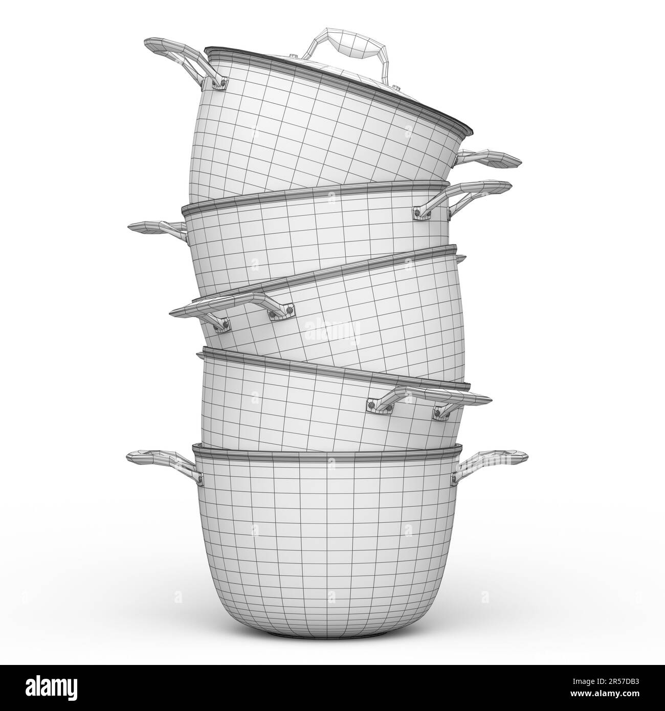 Set of stainless steel stewpot, frying pan and chrome plated cookware ...