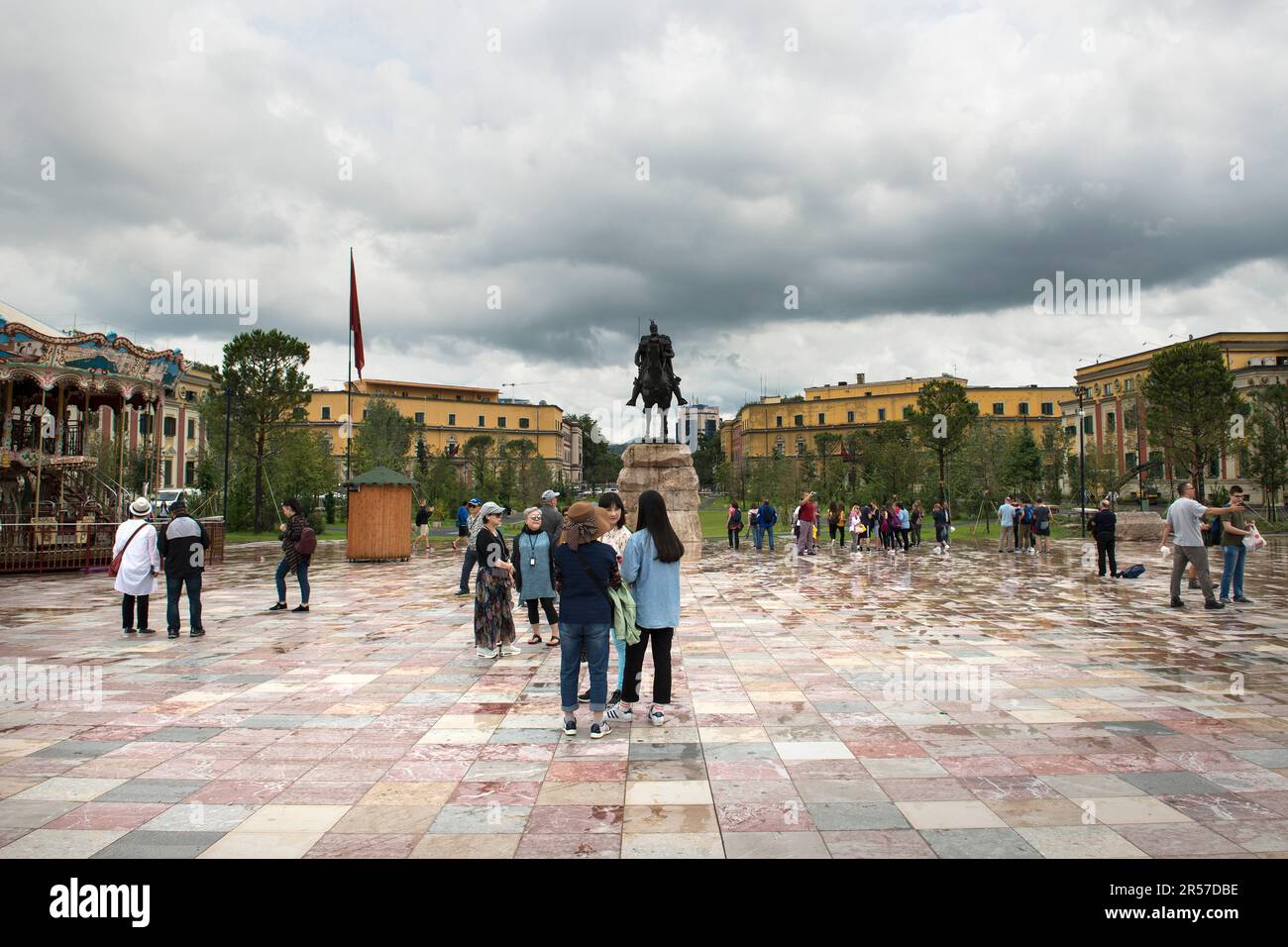 Albania. Balkan Peninsula. Tirana. Main square. Skanderberg Stock Photo ...