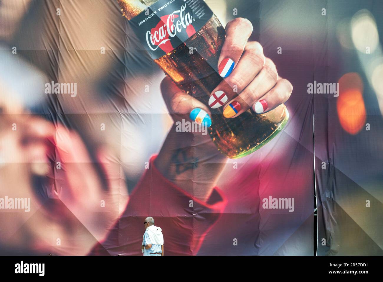 Albania. Balkan Peninsula. Tirana. Main square. Skanderberg. Sign ...