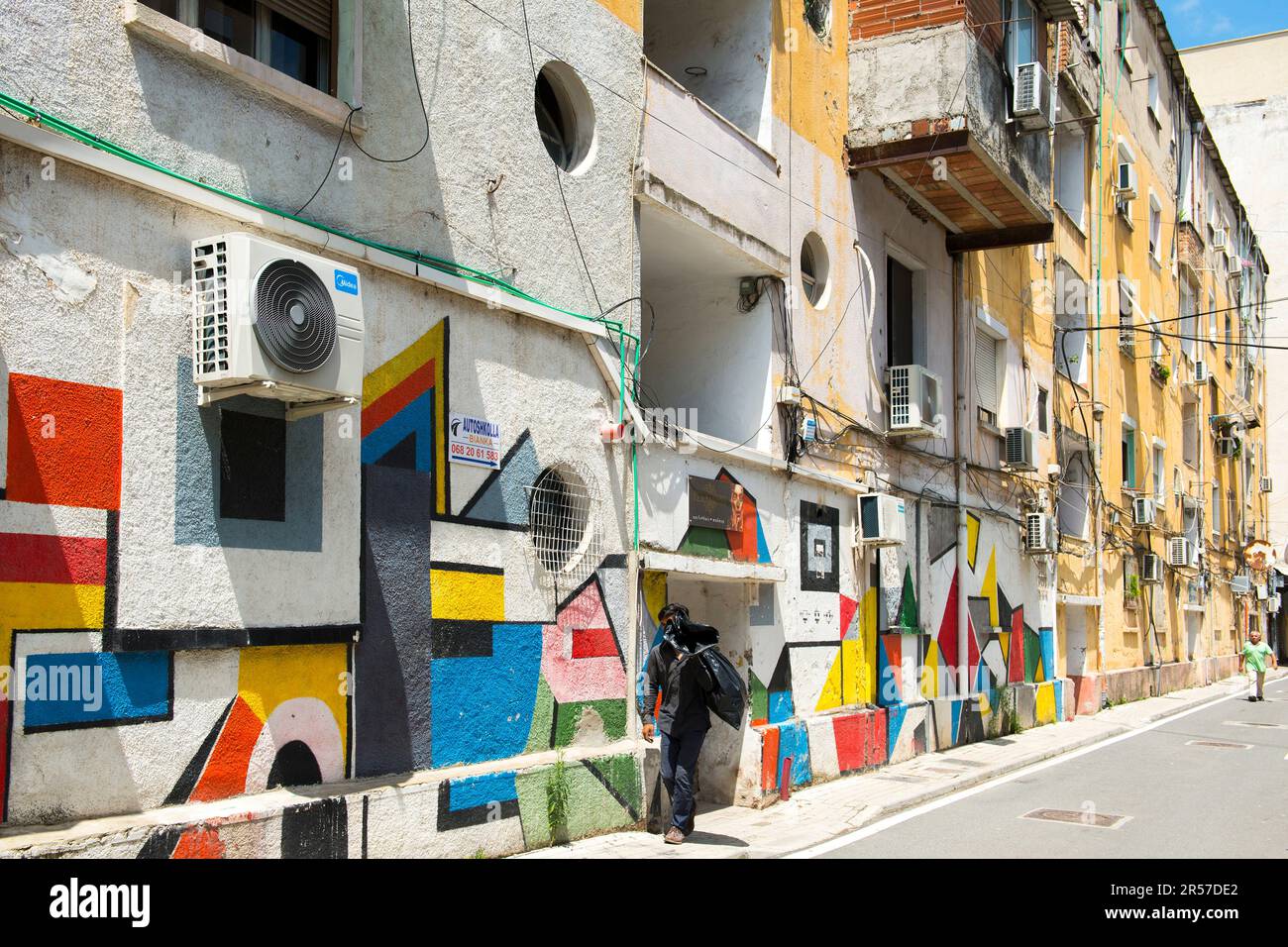 Albania. Balkan Peninsula. Tirana. Decorated building Stock Photo - Alamy