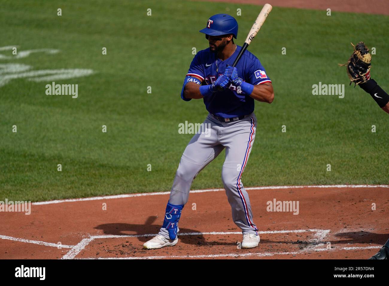 Texas Rangers' Leody Taveras during an at bat in the second inning of a ...