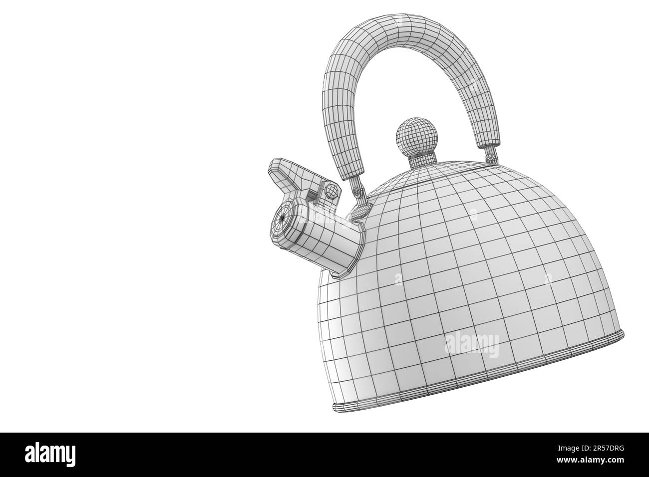 Stovetop kettle with whistle isolated on white background. 3d render ...