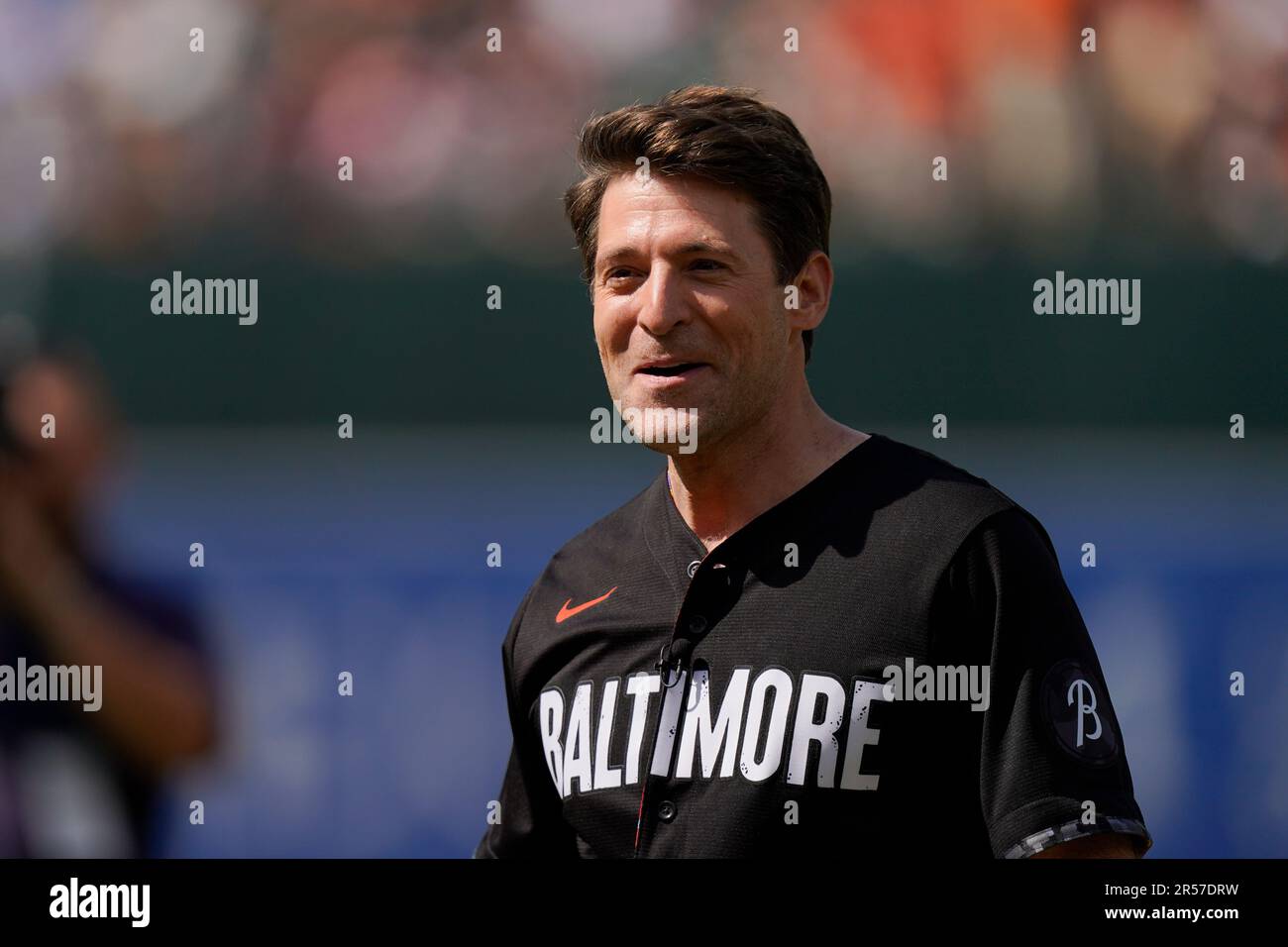 Tony Dokoupil, co-host of "CBS This Morning", reacts after throwing a ...