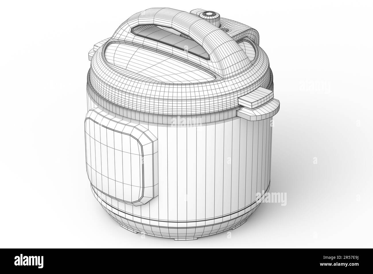 Electric multi cooker isolated on white background. 3d render concept ...