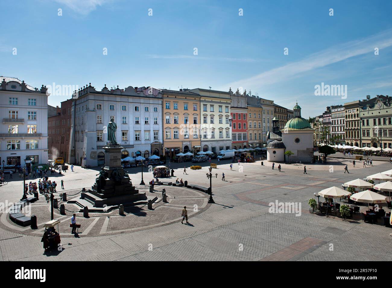 Poland. Krakow. Main Market square. Rynek Glowny. Adam Mickiewicz ...