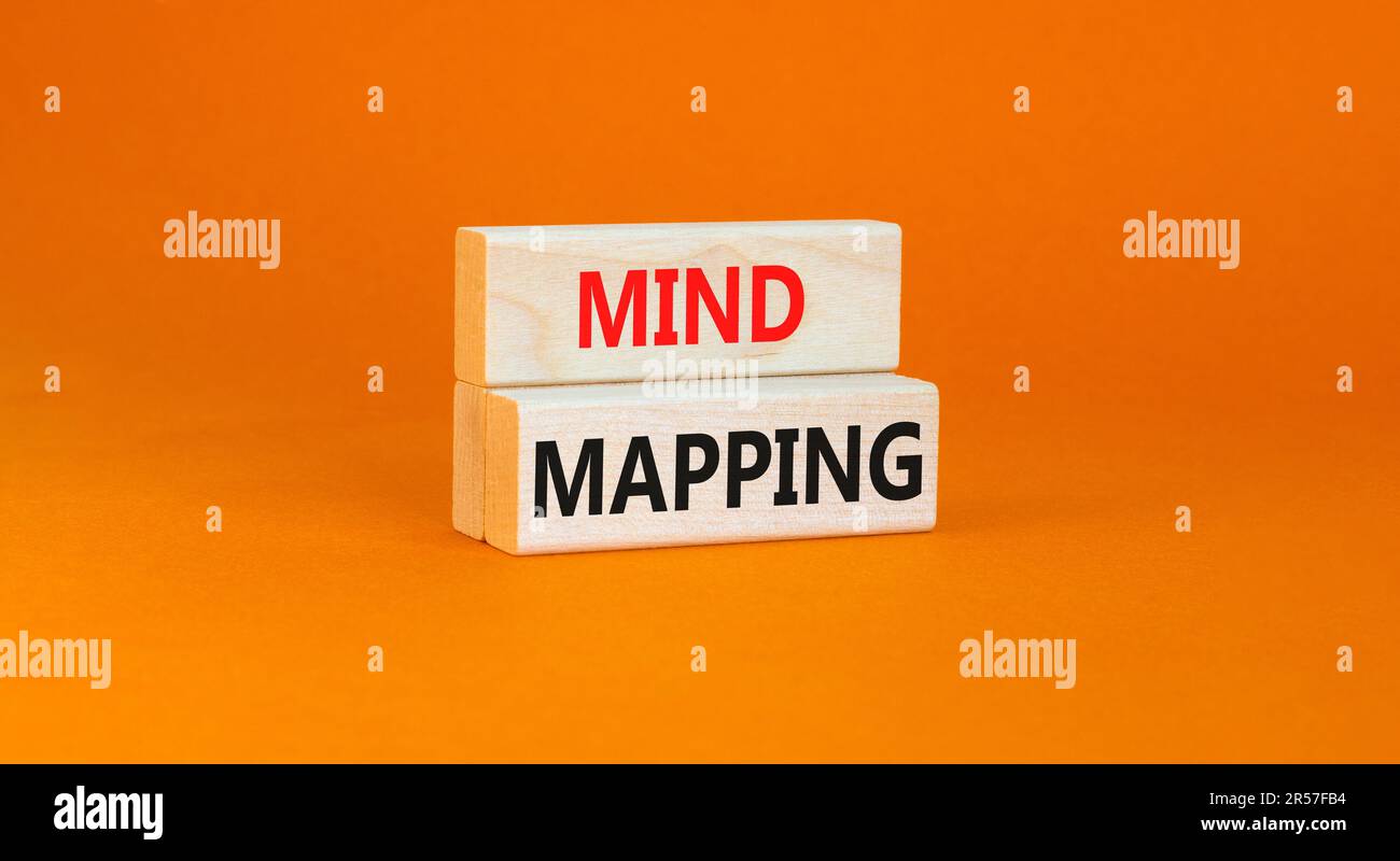 Mind mapping symbol. Concept words Mind mapping on wooden blocks on a ...