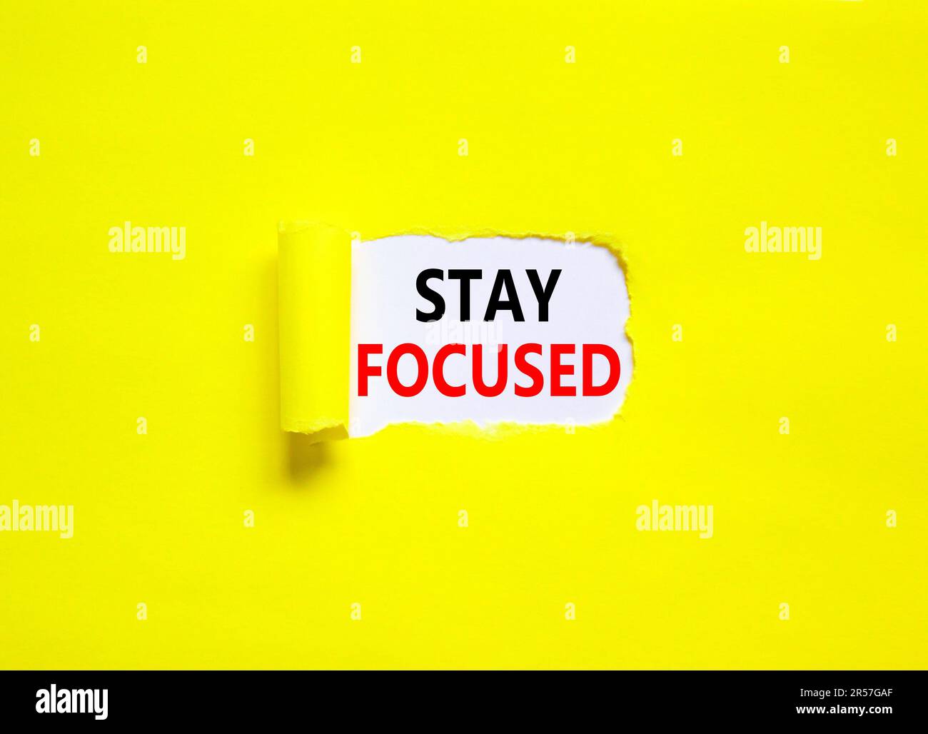 Stay focused symbol. Concept words Stay focused on beautiful white ...