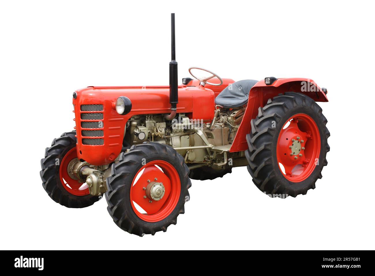 A Classic Vintage Agricultural Red Farming Tractor Stock Photo - Alamy