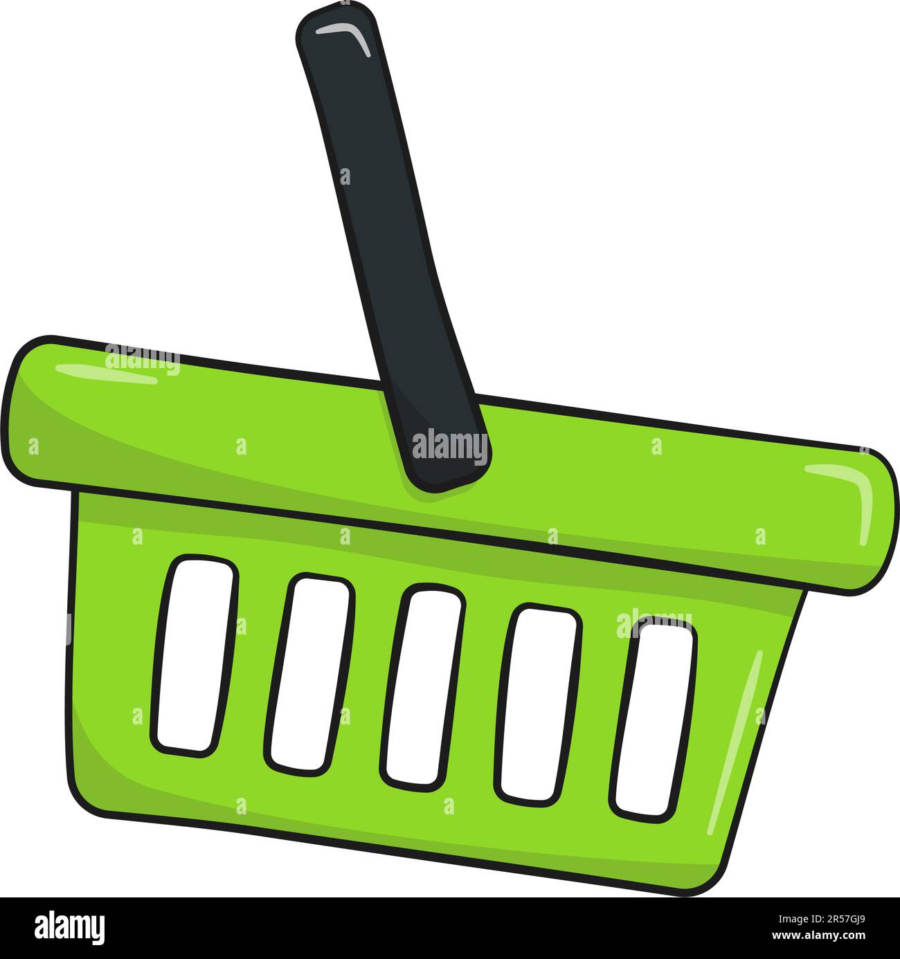 Blue shopping basket. Cartoon. Vector illustration Stock Vector Image ...