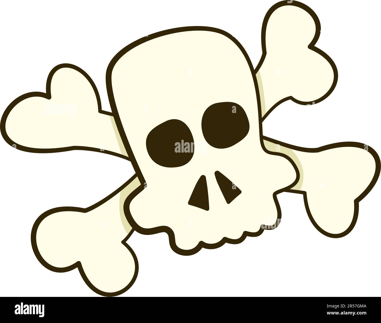 Skull and crossbones. Cartoon. Vector illustration Stock Vector Image ...