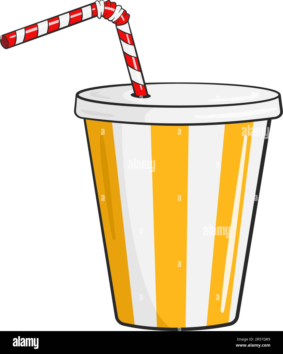 Milkshake in cup with straw. Cartoon. Vector illustration Stock Vector ...