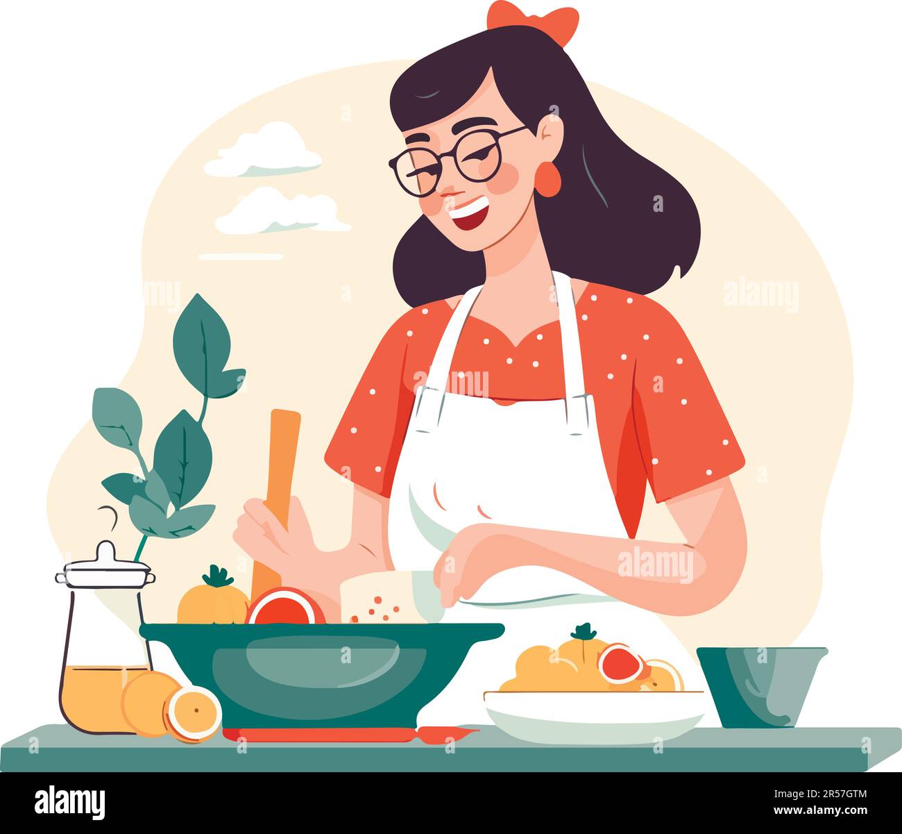 Woman Cooking Vector