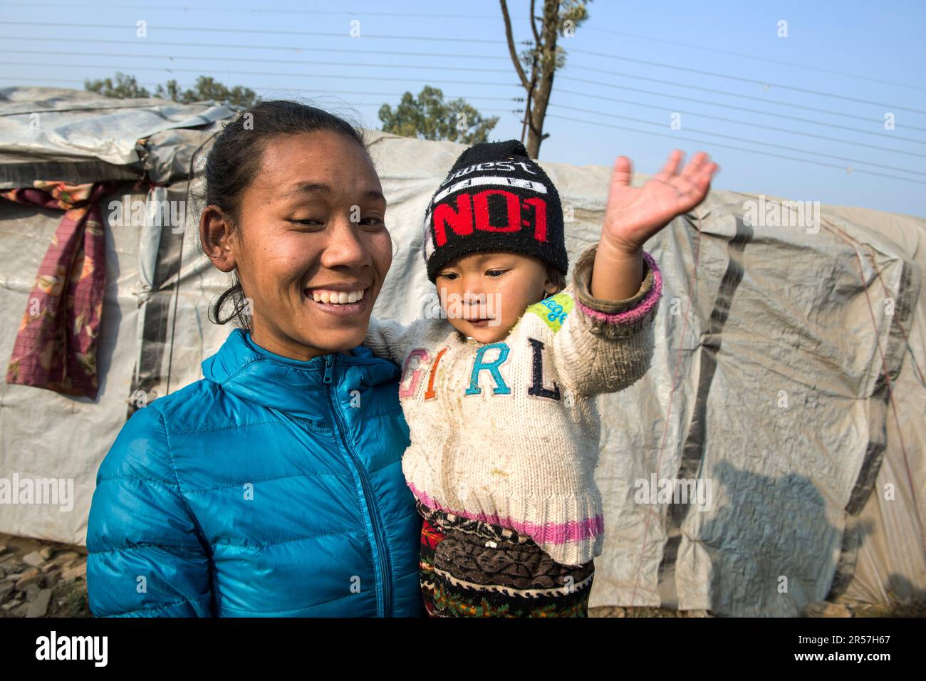 Nepal. Kathmandu.one year after the earthquake. Chhuchmepati refugee ...