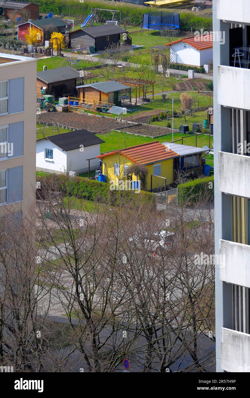Karlsruhe, Durlach, high-rise building, apartment block, view from the ...
