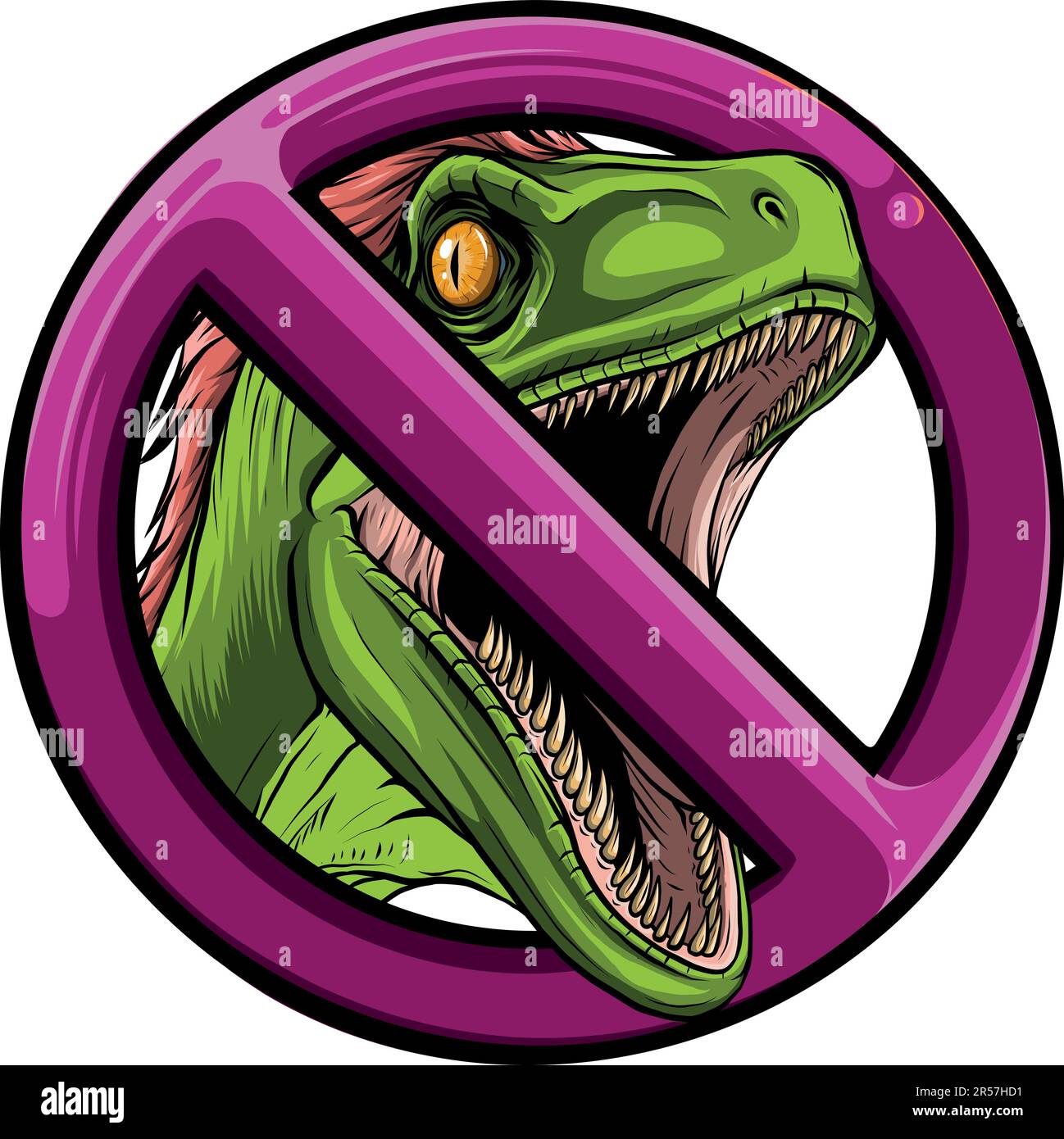 vector illustration of No Raptor Sign on White Background Stock Vector ...