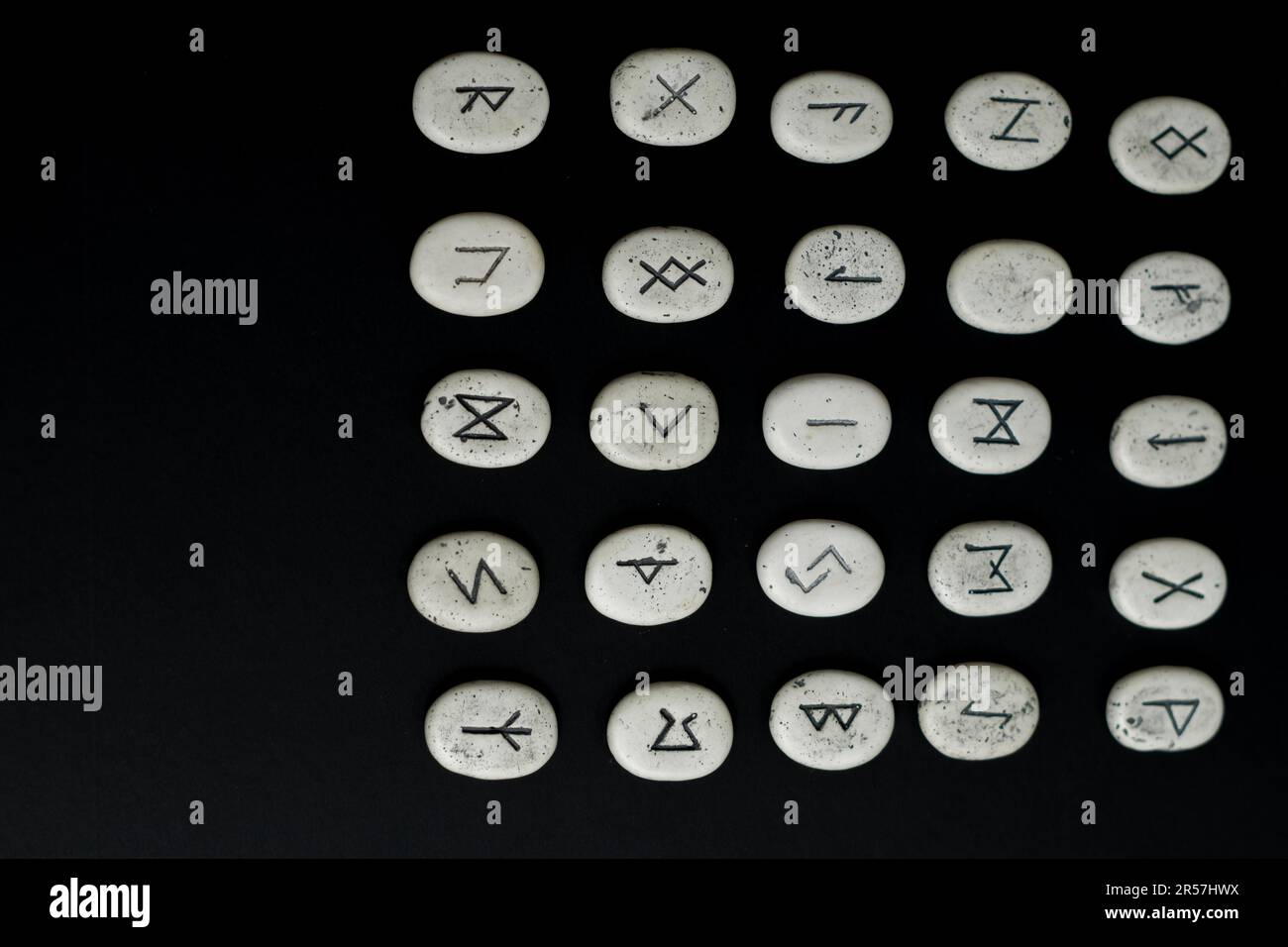 All viking stone runes on a black background fortune teller nordic ...
