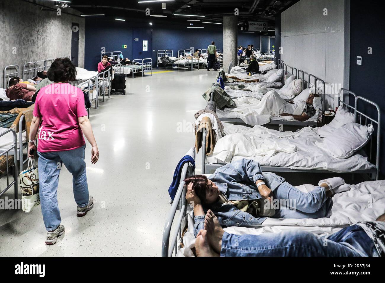 June 01.2023 Russia. Belgorod. Residents of the village of Shebekino at ...