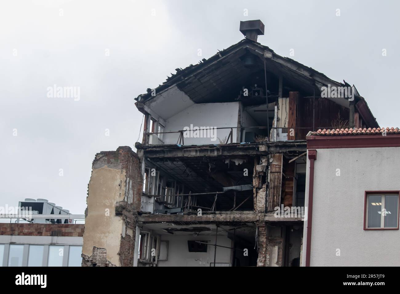 View of the Radio Television of Serbia Headquarters, a landmark ...