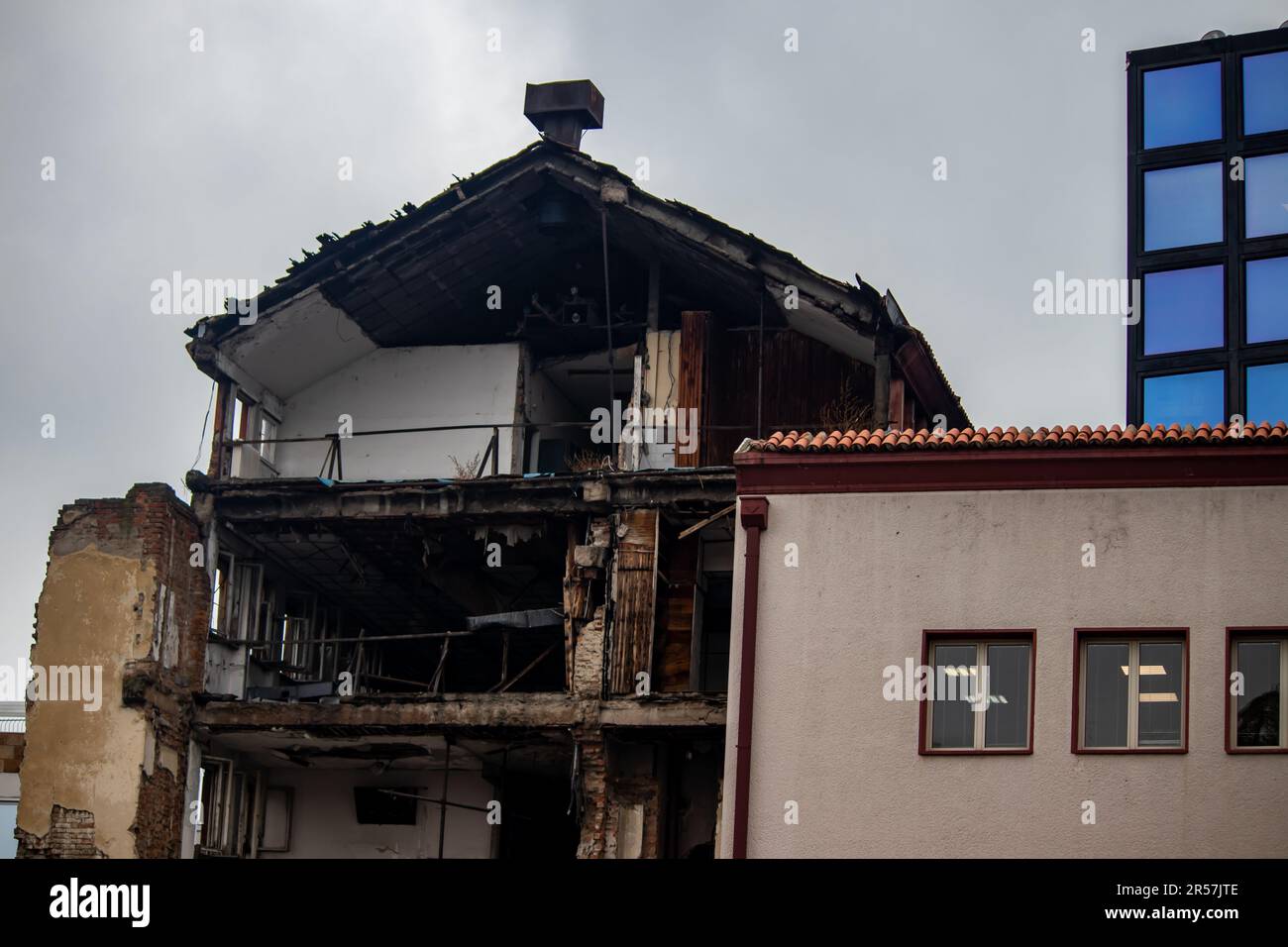 View of the Radio Television of Serbia Headquarters, a landmark ...